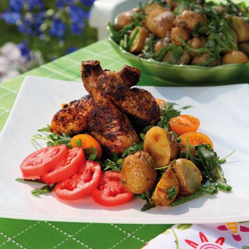 Kycklingben med rostad potatissallad - Hemmets Journal