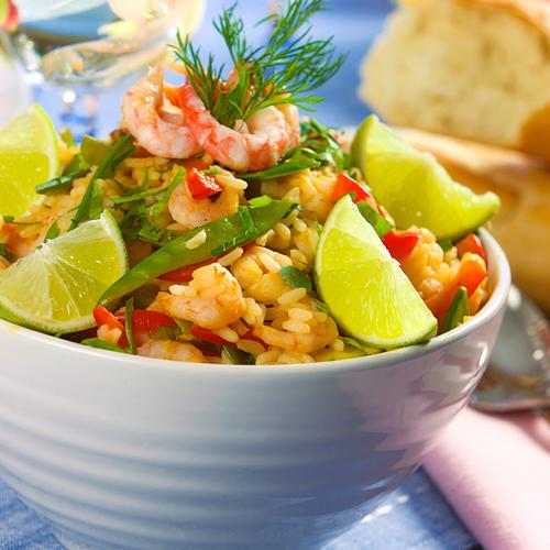 Fried rice - stekt ris med räkor - Hemmets Journal
