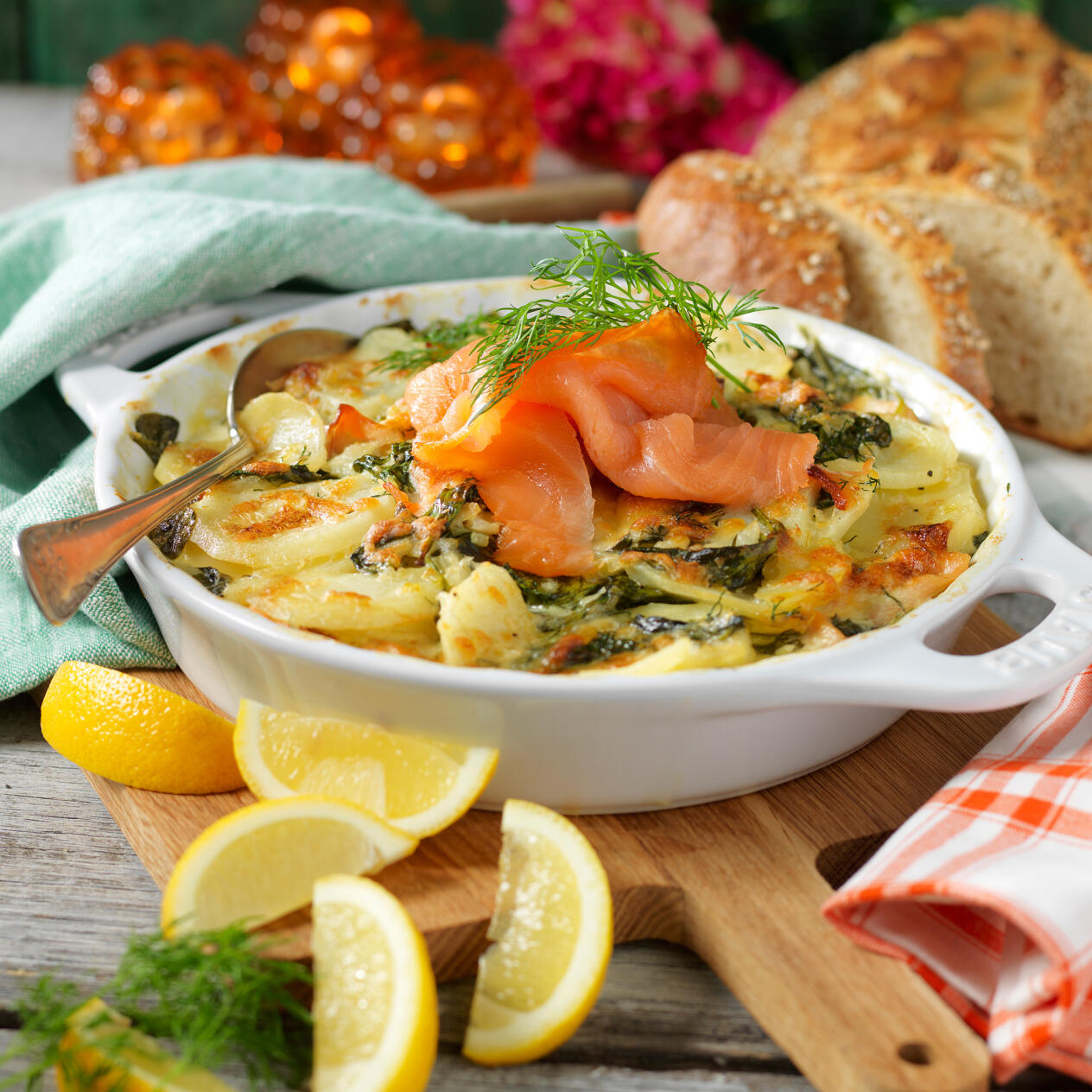 Laxgratäng med citron och dill - Hemmets Journal