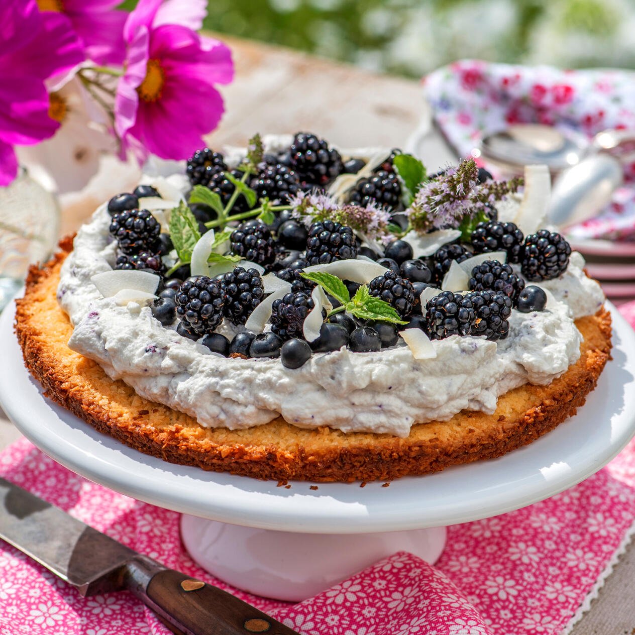 Glutenfri kokos­kaka med blåbär - Hemmets Journal