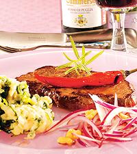 Biffstek med chili och grönprickigt bönmos - Icakuriren