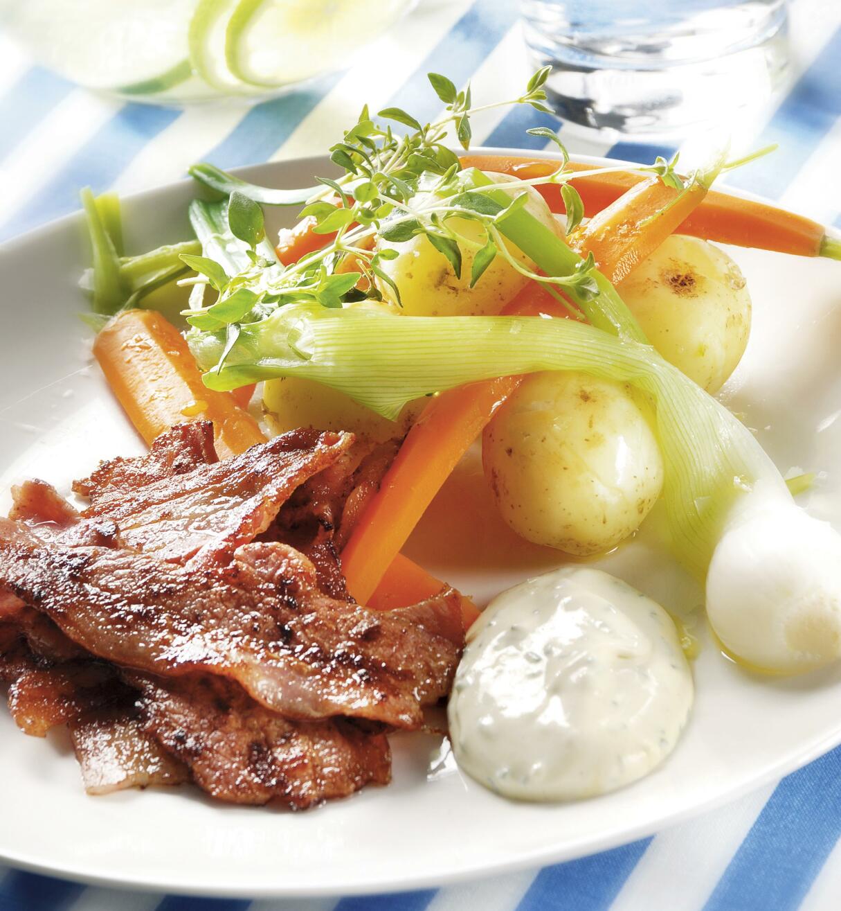 Stekt fläsk med sommargrönt - Icakuriren