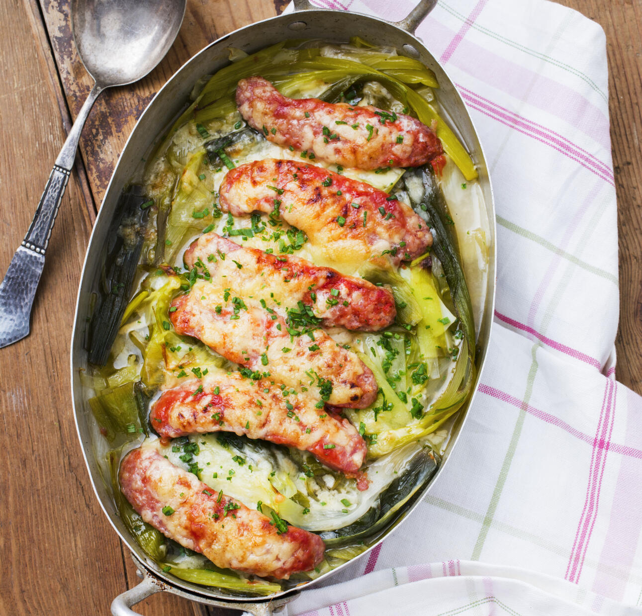 Gratinerad purjo med salsiccia - Icakuriren