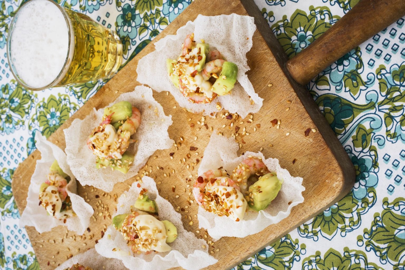 Friterat rispapper med räkor - Icakuriren