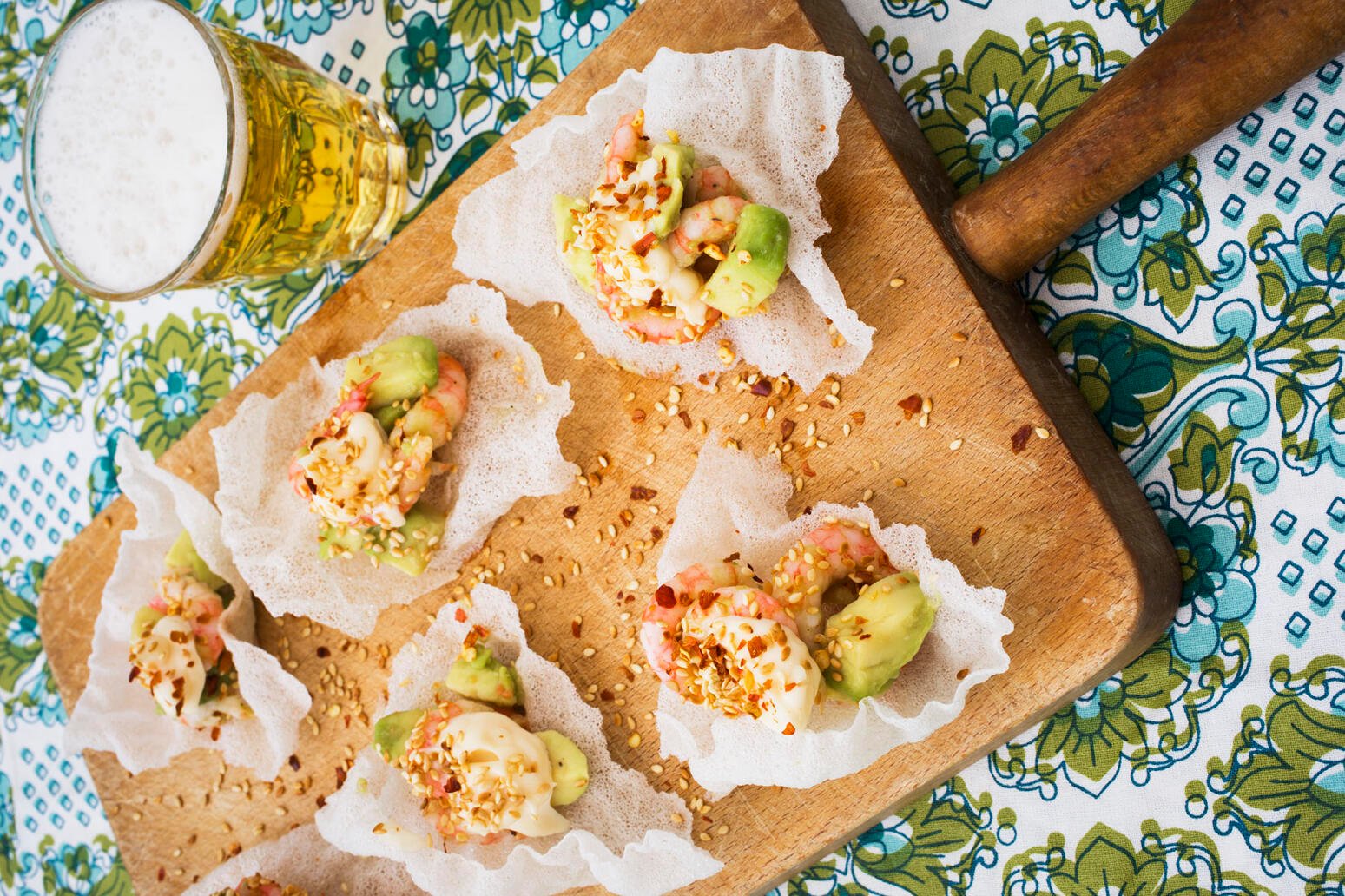 Friterat rispapper med räkor - Icakuriren